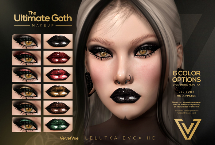 Second Life Marketplace - [ VelvetVue ] The Ultimate Goth Makeup